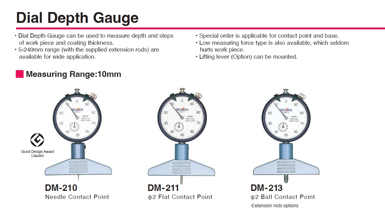 Ichiban Precision Sdn Bhd - Teclock - Teclock Dial Depth Gauges